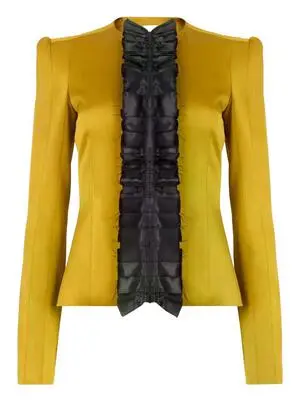 Nina Ricci Pleated Satin Jacket - Yellow