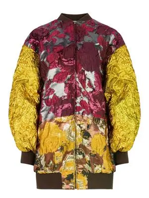 Nina Ricci Jacquard Patchwork Bomber - Red