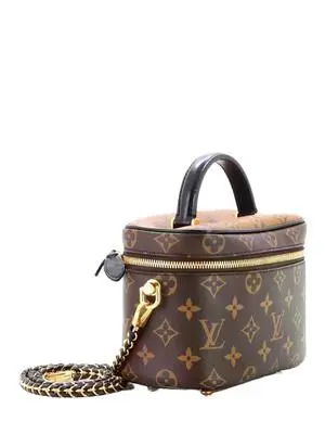 LOUIS VUITTON Vanity Handbag Reverse Monogram Canvas Pm Satchel - Brown