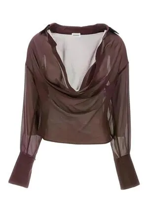 Andamane Viola Draped-effect Blouse - Brown