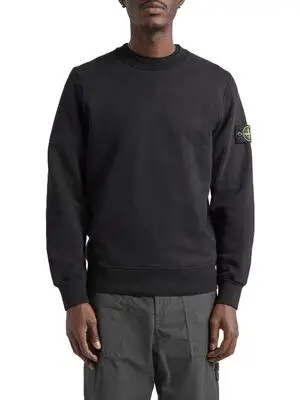 Stone Island Compass Patch Fleece Sweatshirt - Black