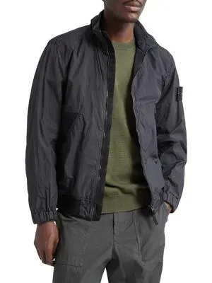 Stone Island Coated Crinkled Water Repellent Jacket - V0029 Black
