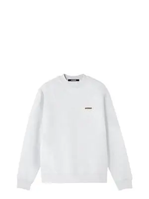 Jacquemus Crew-neck Logo-patch Sweatshirt - Grey