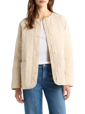 Caslon Quilted Patch Pocket Jacket - Beige Burnt