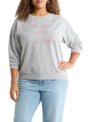 CASLON Cursive Stitched Sweatshirt