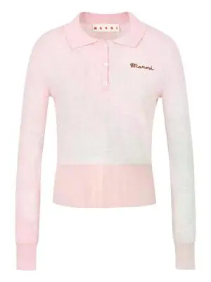 Marni Jacquard Embroidered Polo Shirt - Pink