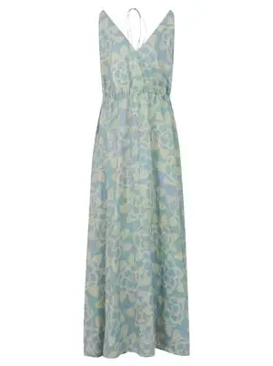 Marni Floral-pattern Maxi Dress - Blue