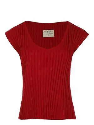 Alexandra Bueno Cherry Knit Top Red