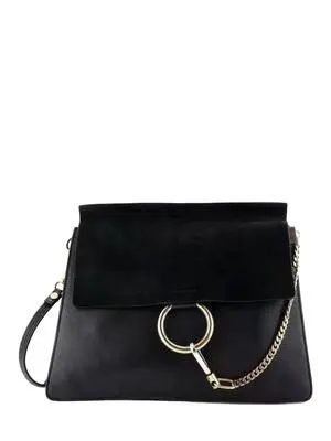 Chloé Faye Leather Medium Shoulder Bag - Black
