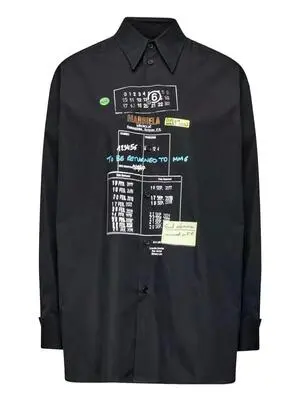 MAISON MARGIELA Graphic Print Long Sleeve Shirt - Black