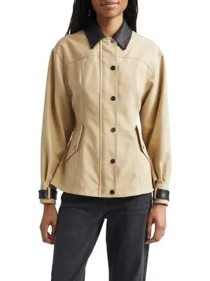 Veronica Beard Talla Water Repellent Cotton Jacket Sand