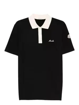 Moncler Embroidered-logo Polo Shirt - Black