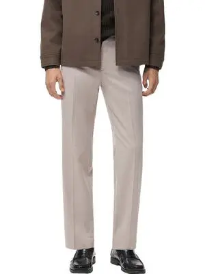 Mango Regular Fit Pleated Trousers - Beige