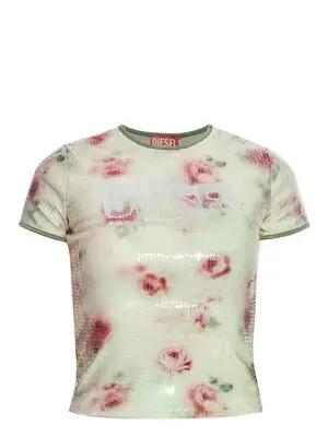 DIESEL® Floral Sequin T-shirt - Neutrals
