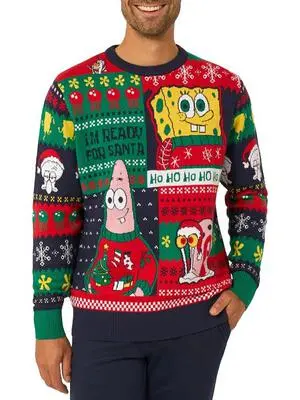 Opposuits Spongebob Christmas Crewneck Sweater - Green Multi
