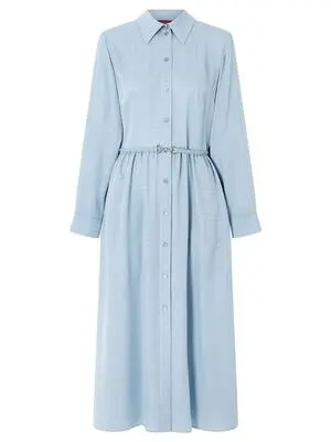 GUCCI Belted Silk-satin Jacquard Shirt Dress