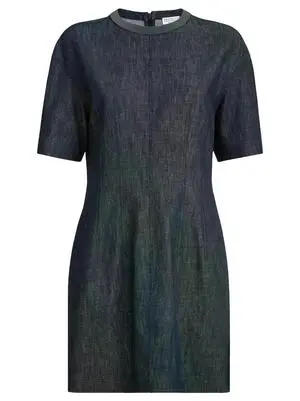 Brunello Cucinelli Denim-effect Mini Dress - Blue