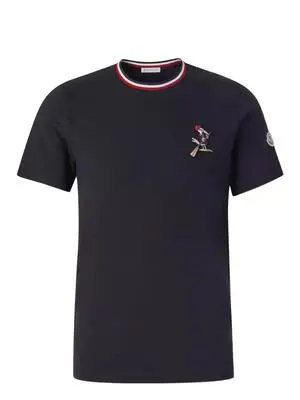MONCLER Embroidered Ribbed T-shirt