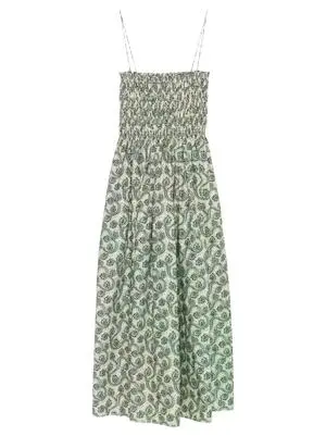 Matteau Shirred Printed Maxi Dress - Neutrals