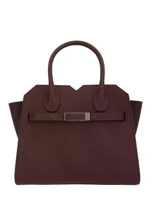 VALEXTRA Mini Milano Leather Tote Bag - Red