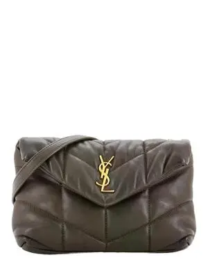 Saint Laurent Loulou Puffer Mini Crossbody Bag - Green