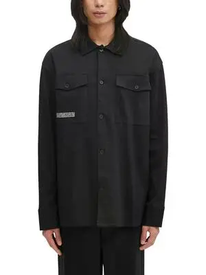 PANGAIA Chest-pocket Button-up Shirt - Black
