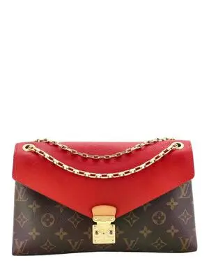LOUIS VUITTON Pallas Chain Monogram Canvas And Calfskin Shoulder Bag - Brown