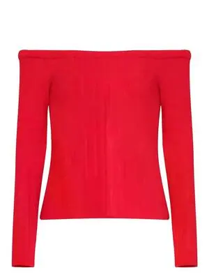 GLORIA COELHO X Isabella Fiorentino Off-shoulder Top - Red