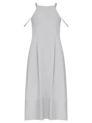 GLORIA COELHO Square-neck Midi A-line Dress - Grey