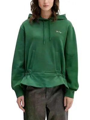 Stine Goya Drawstring-fastening Ruffled Hoodie - Green