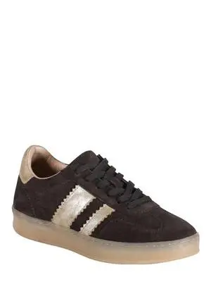 DIBA TRUE Jon Qwill Lace-up Suede Sneaker - Dark Brown/gold