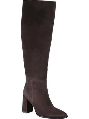 DIBA TRUE Suede Stove Pipe Tall Boot - Dark Brown