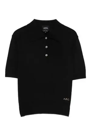 A.p.c. Logo Detail Polo Top - Black