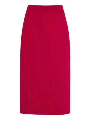 GLORIA COELHO Laser-cut Midi Skirt - Red