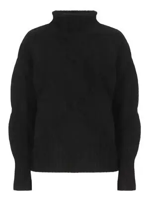 KANGRA Quilted Roll-neck Sweater - Black