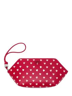 GANNI Heart-print Wristlet - Black