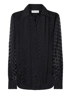 THE FRANKIE SHOP Peri Pussy-bow Polka-dot Chiffon Shirt Black