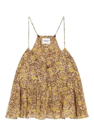MARANT ETOILE Lirhetta Floral-print Organic Cotton-voile Top - Multi