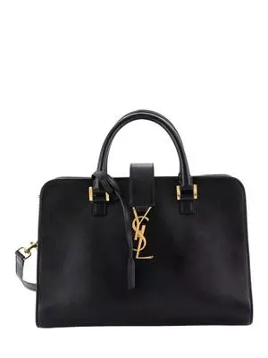 Saint Laurent Monogram Cabas Small Satchel - Black