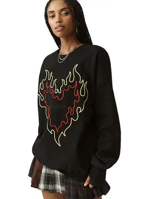 THE LAUNDRY ROOM Embroidered Pullover Sweater - Black