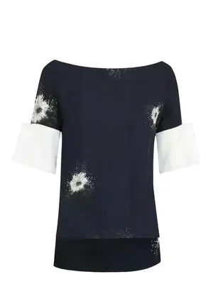 GLORIA COELHO Printed Short-sleeve Top - Blue
