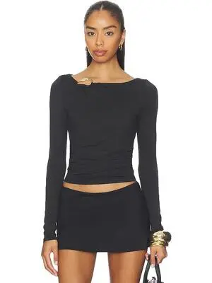 SNDYS Ashley Boat Neck Top - Black