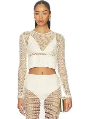 PatBO Crochet Bloom Top - Beige