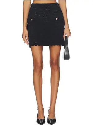 GANNI Chenille Crochet Mini Skirt - Black