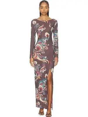 LA PORTE Payton Dress - Coffee Paisley