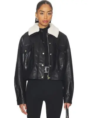 Superdown Colette Faux Leather Jacket - Black