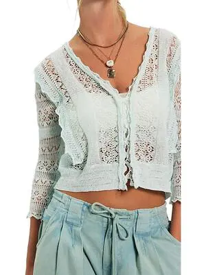Free People Serendipity Knit Cardigan - Ice Castle