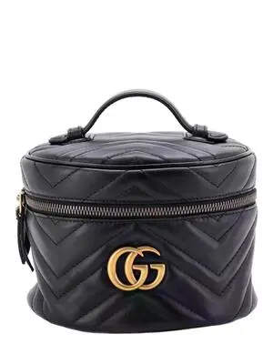Gucci Gg Marmont Vanity Matelasse Leather Mini Backpack - Black
