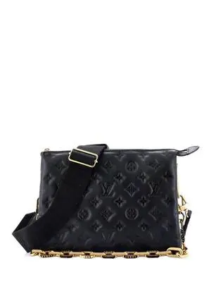 LOUIS VUITTON Coussin Pm Crossbody Bag Monogram Embossed Lambskin - Black