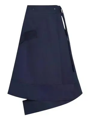 GLORIA COELHO Asymmetric Pocket A-line Skirt - Blue